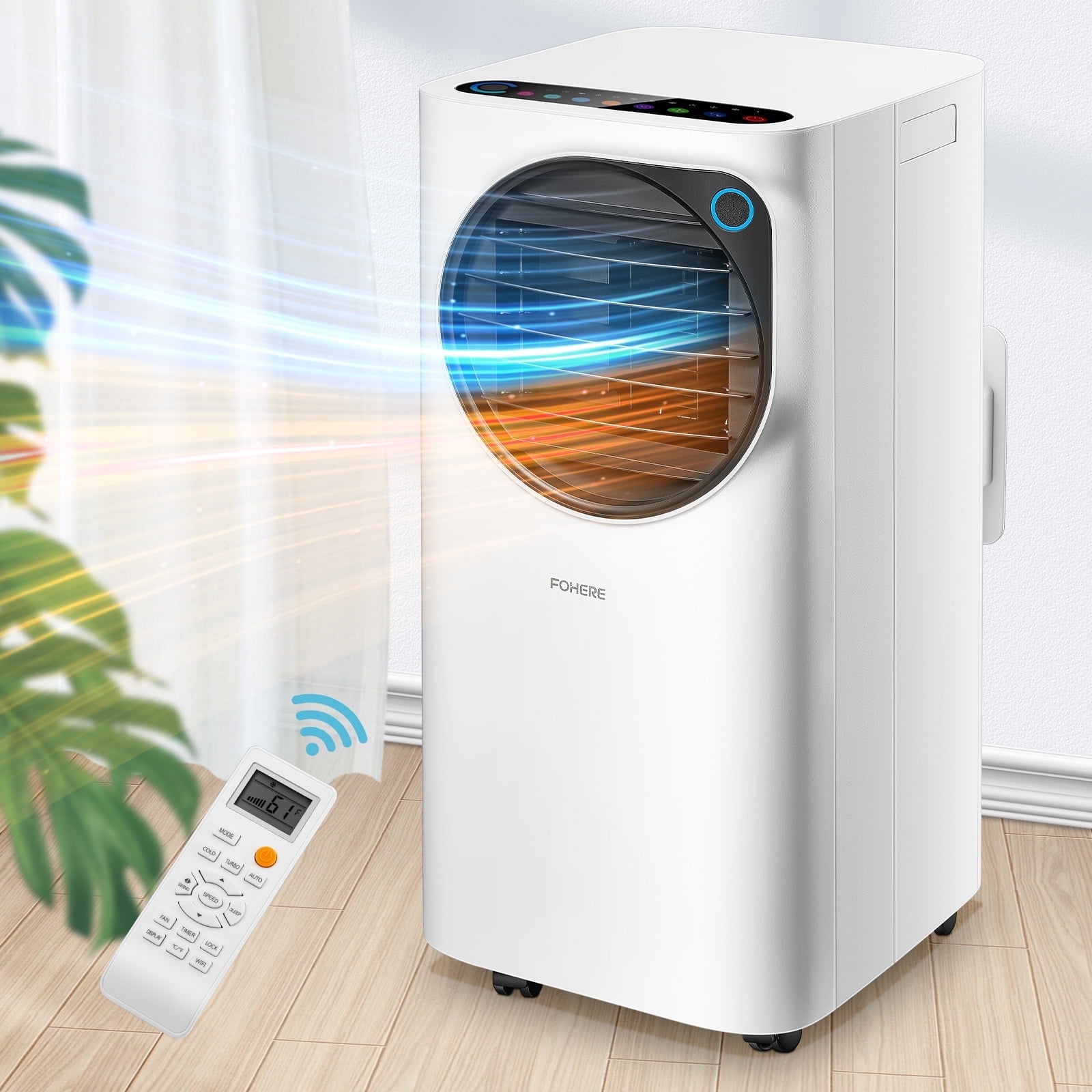 FOHERE 12000 BTU Portable Air Conditioner for Room Cooling and Heating ...