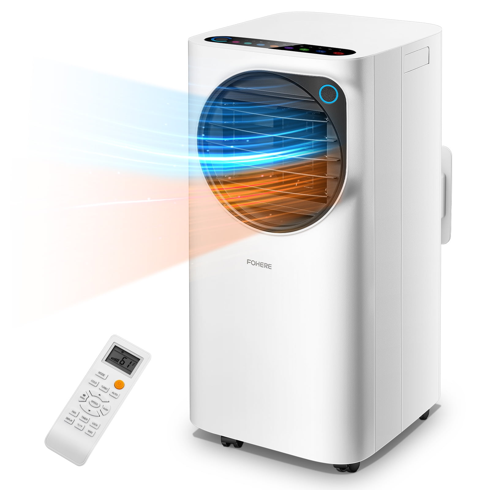 FOHERE 12000 BTU White Portable Air Conditioner for Room and Heater up ...