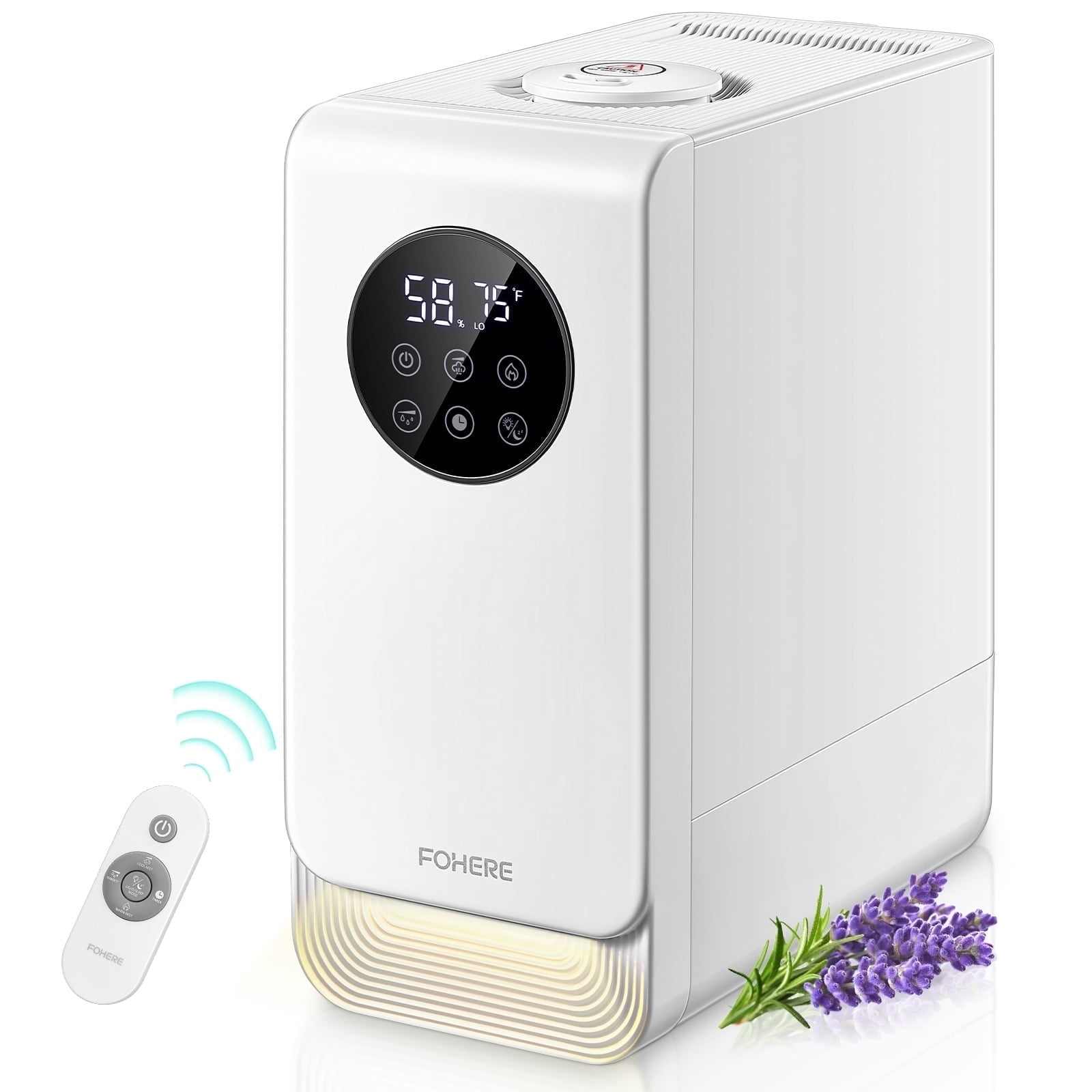 FOHERE Cool and Warm Mist Humidifiers, Easy Top Filling 6.5L Large ...