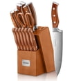 FOHERE Knife Set with Built-in Sharpener,14-Piece High Carbon Stainless ...