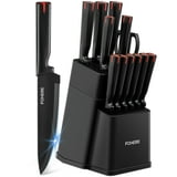 FOHERE Knife Set with Block 13 Pieces Stainless Steel Knive Sets for ...