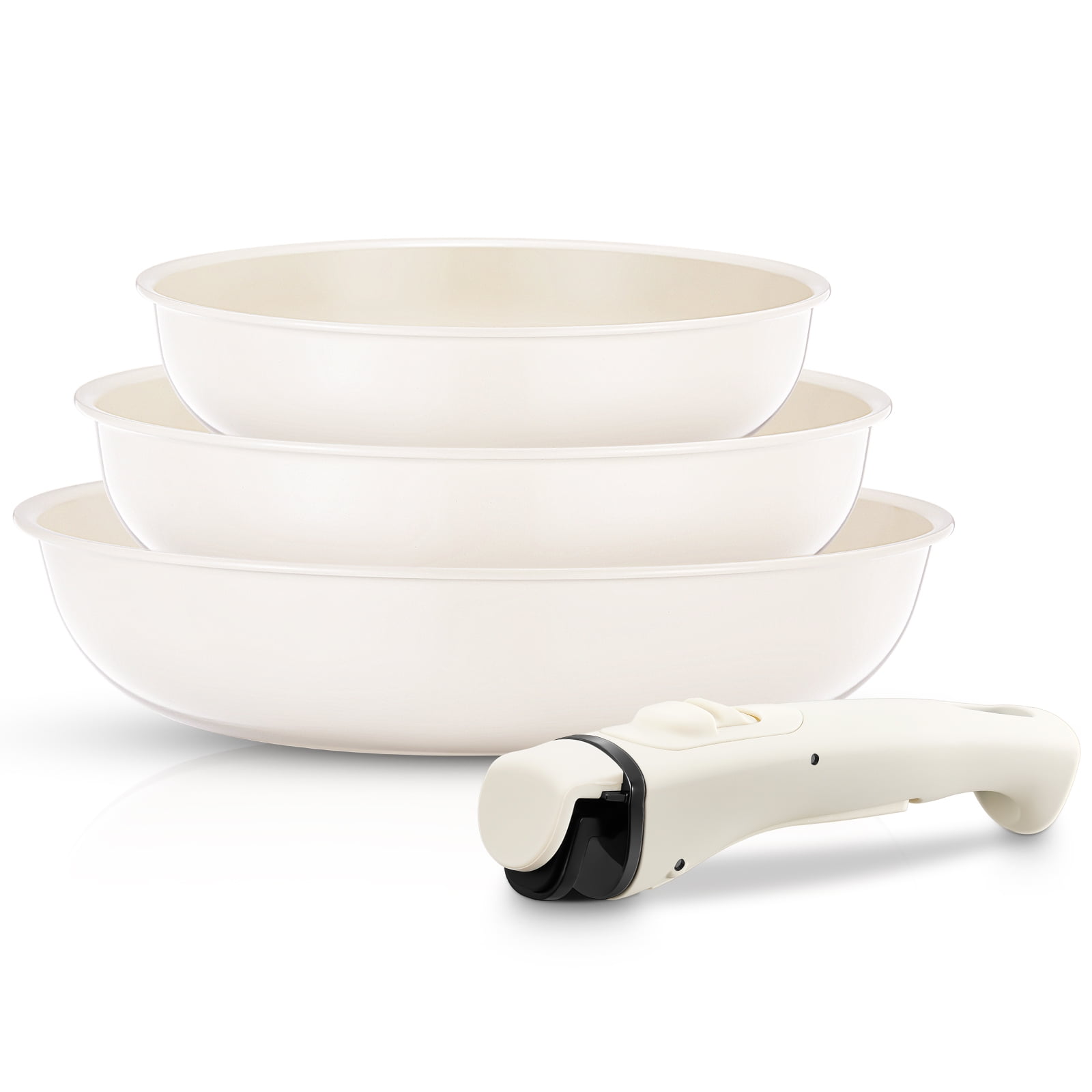 FOHERE Nonstick Frying Pan Set with Detachable Handle, 3PCS 8 9.5 11 ...