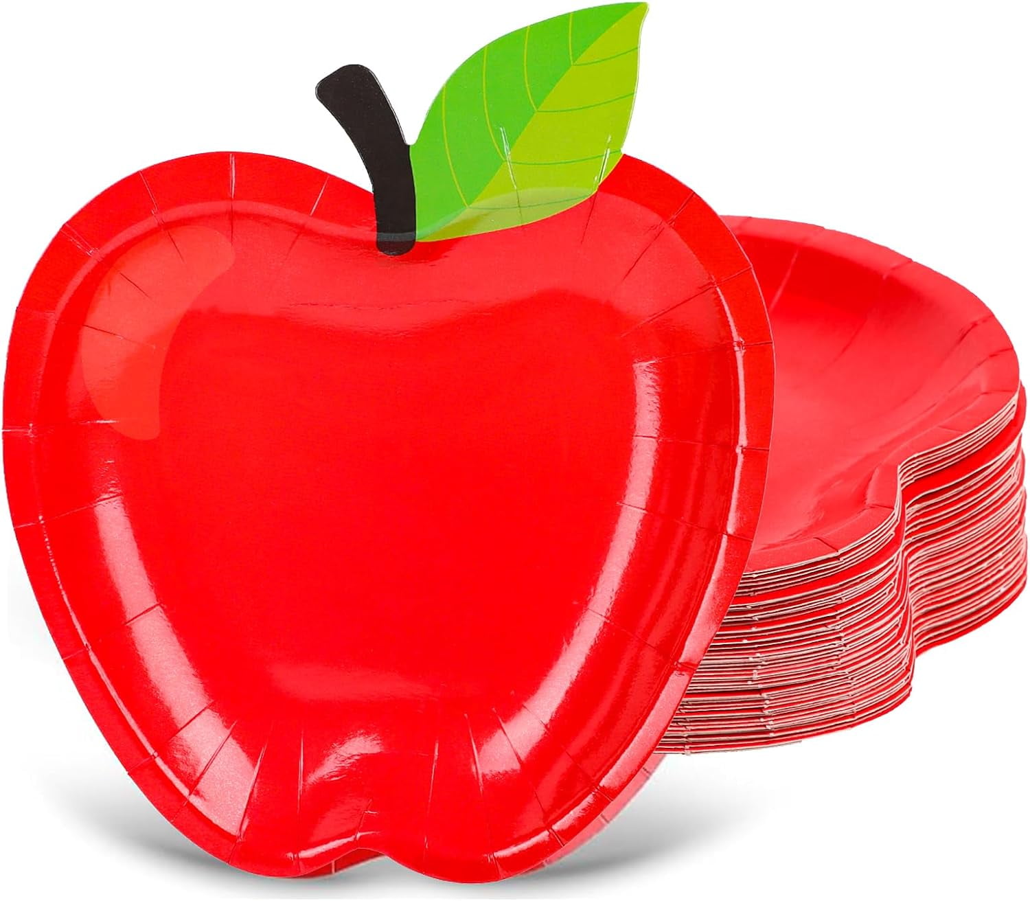 FOIMAS 50pcs Apple Shaped Paper Plates,Back to School Plates First Day ...