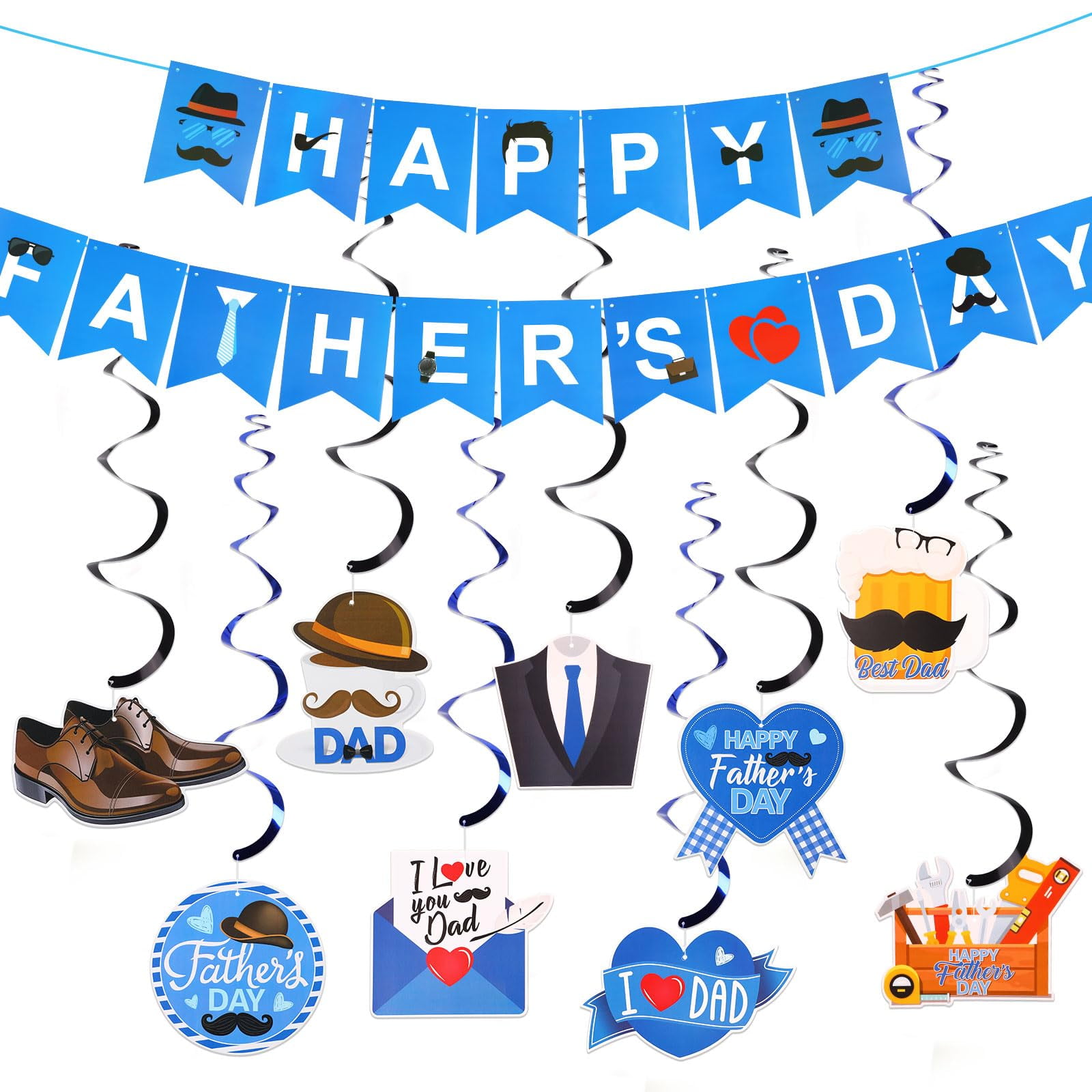 FOIMAS Father's DayTRDN Hanging Decorations,Father's Day Hanging Swirls ...