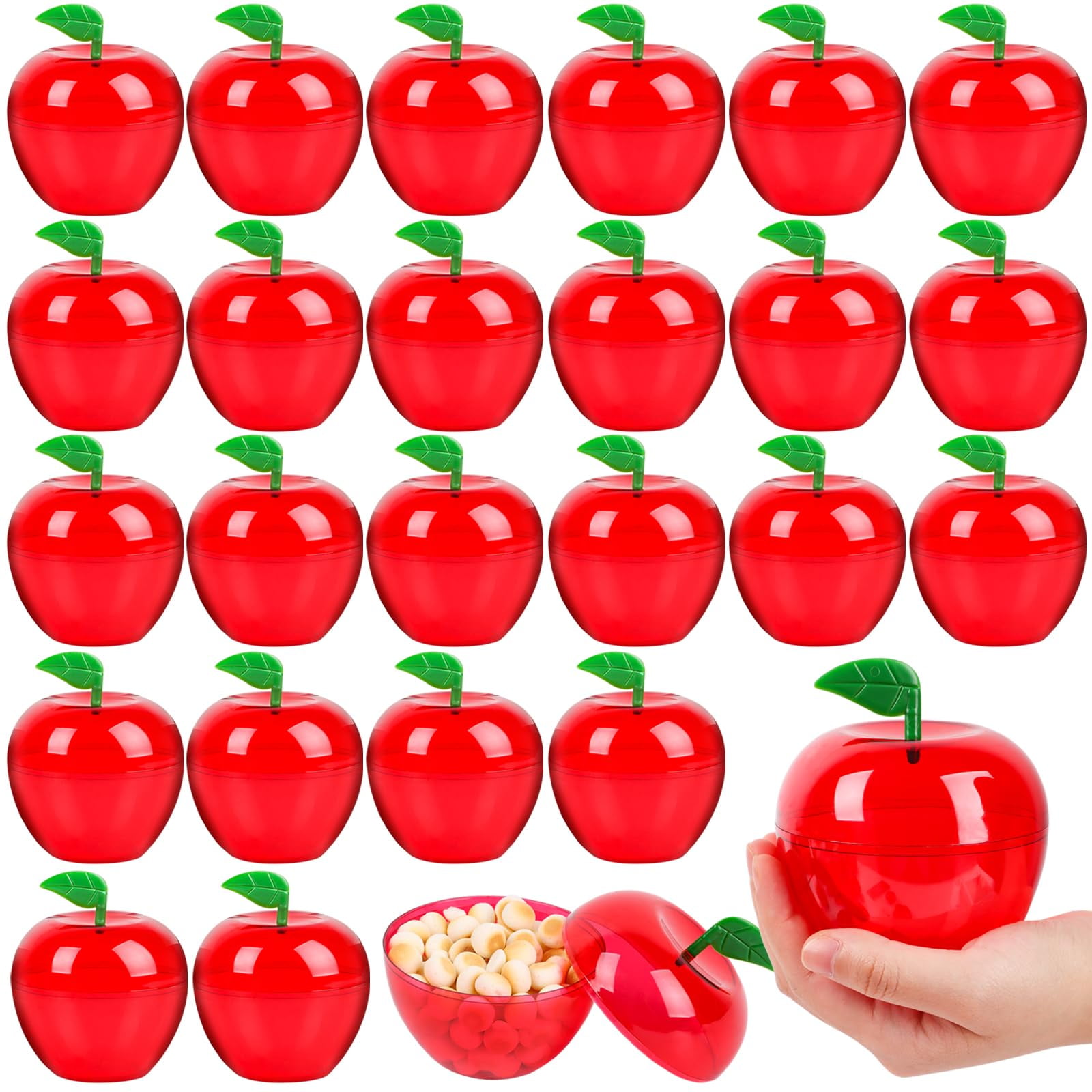 FOIMAS Plastic Apple Container,24pcs Red Apple Container H2FSDCandy ...