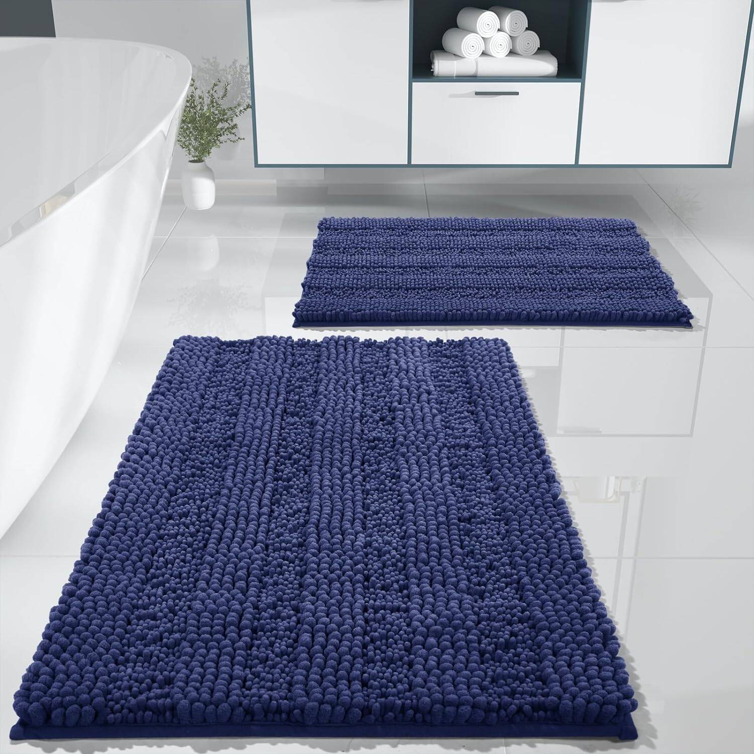 Mainstays Basic 2 Piece Polyester Bath Rug Set, 20" x 32" Rug and ...