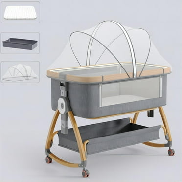 Delta Children Haven Beechwood by the Bed Bassinet with Breathable Mesh ...
