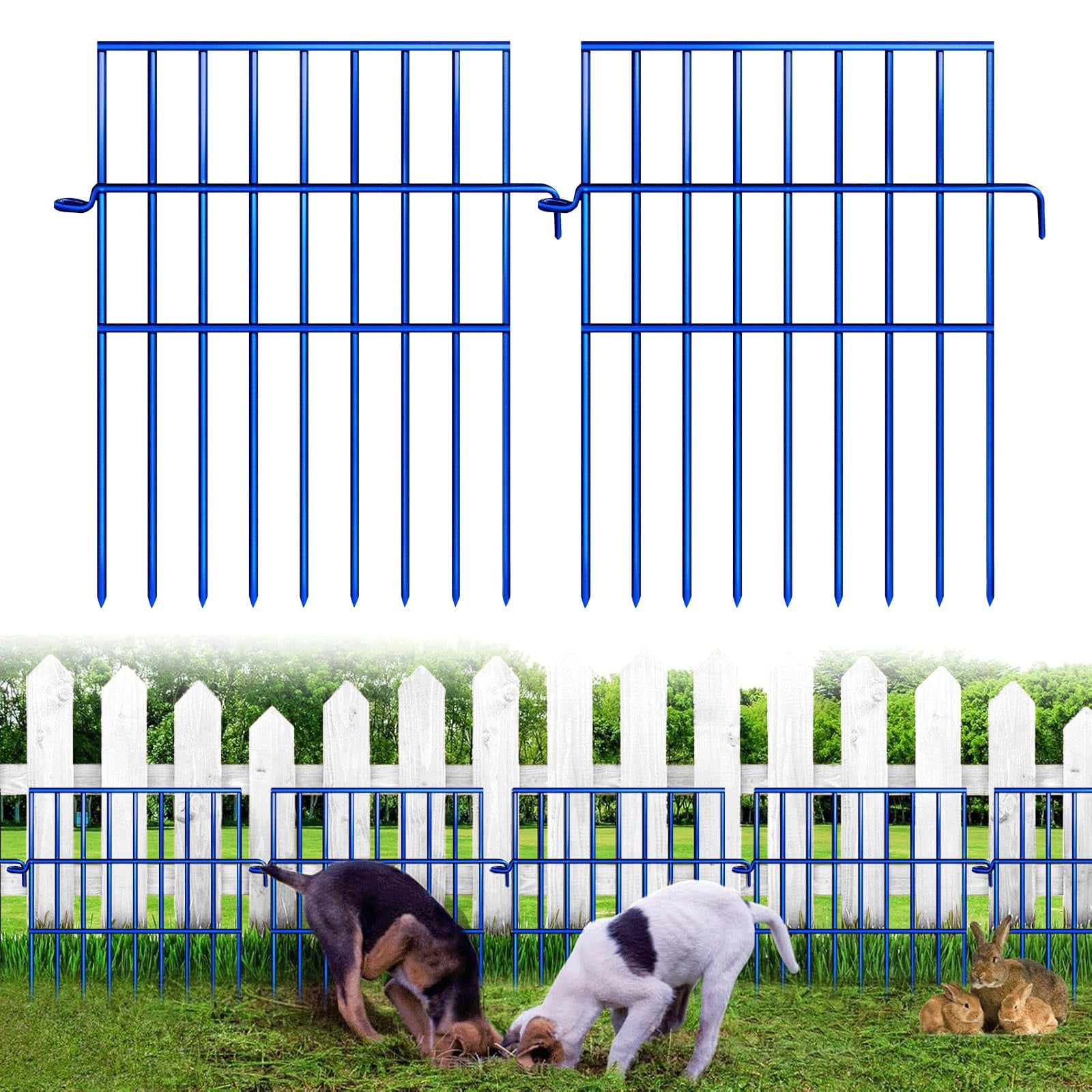 FOKEP Animal Barrier Fence, 10 Panels No Dig 17in(H) X 10.8ft(L) Garden ...