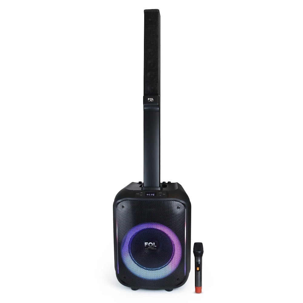 FOL FS-T868 10" Bluetooth Party Speaker with Wireless Microphone, RGB ...