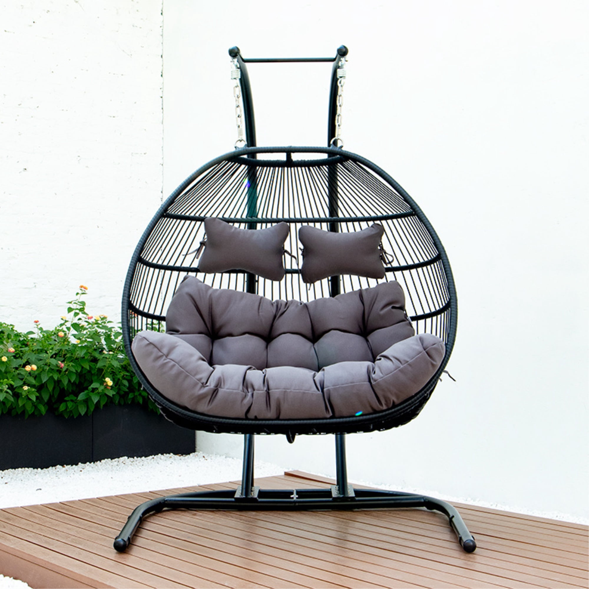 FOLDING DOUBLE SWING CHAIR w/CUSHION - Walmart.com