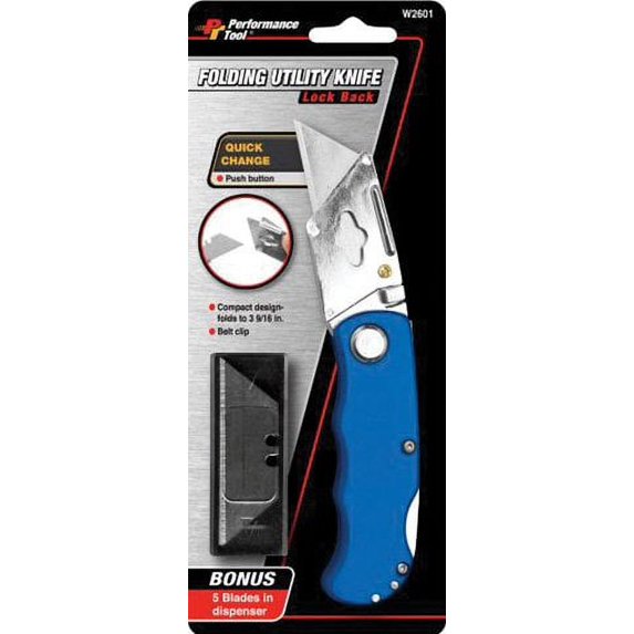 FOLDING LB UTILITY KNIFE - BLUE - Walmart.com