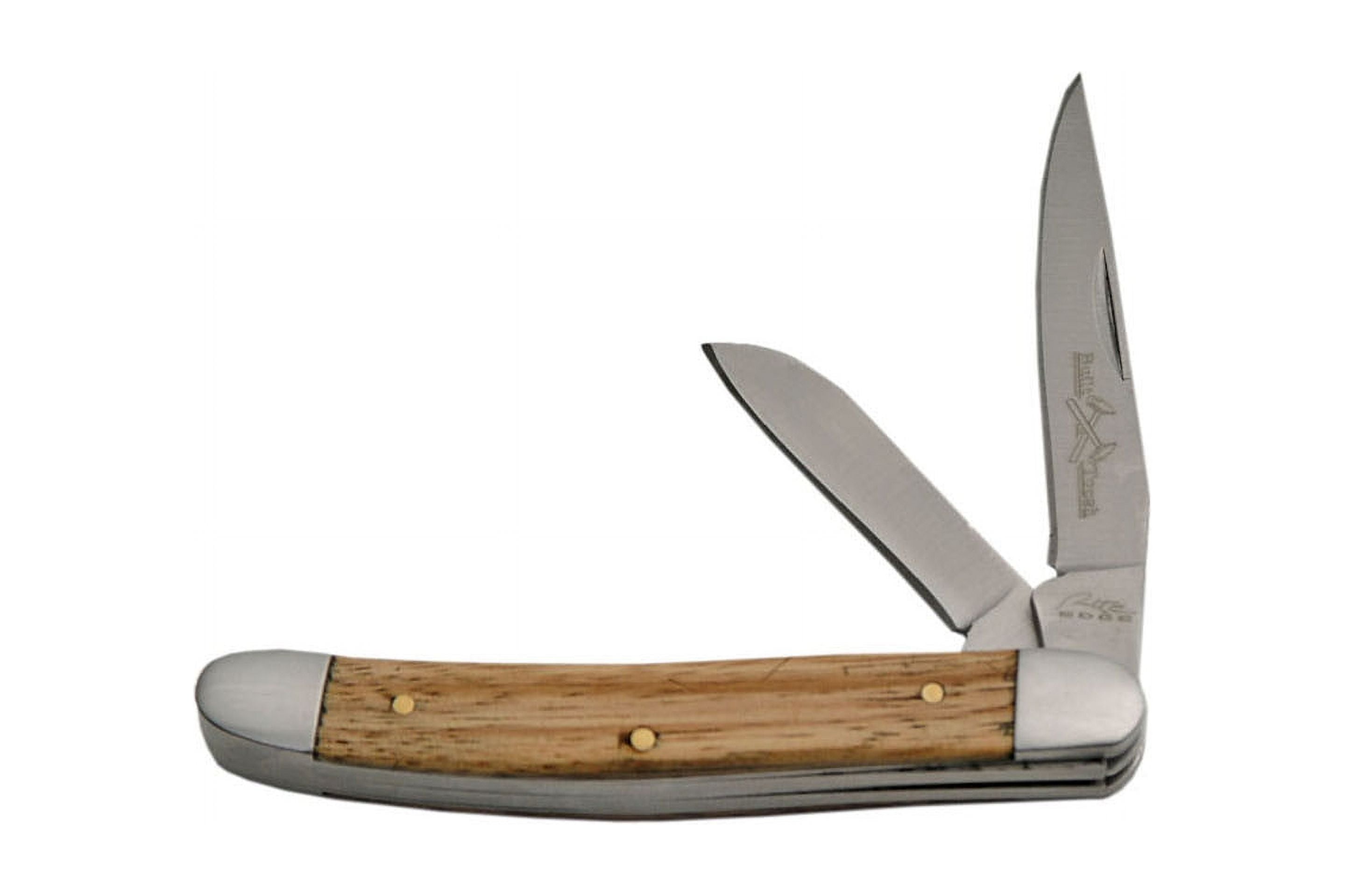 FOLDING POCKET KNIFE | 6" Rite Edge Classic Light Brown Wood 2 Blade ...