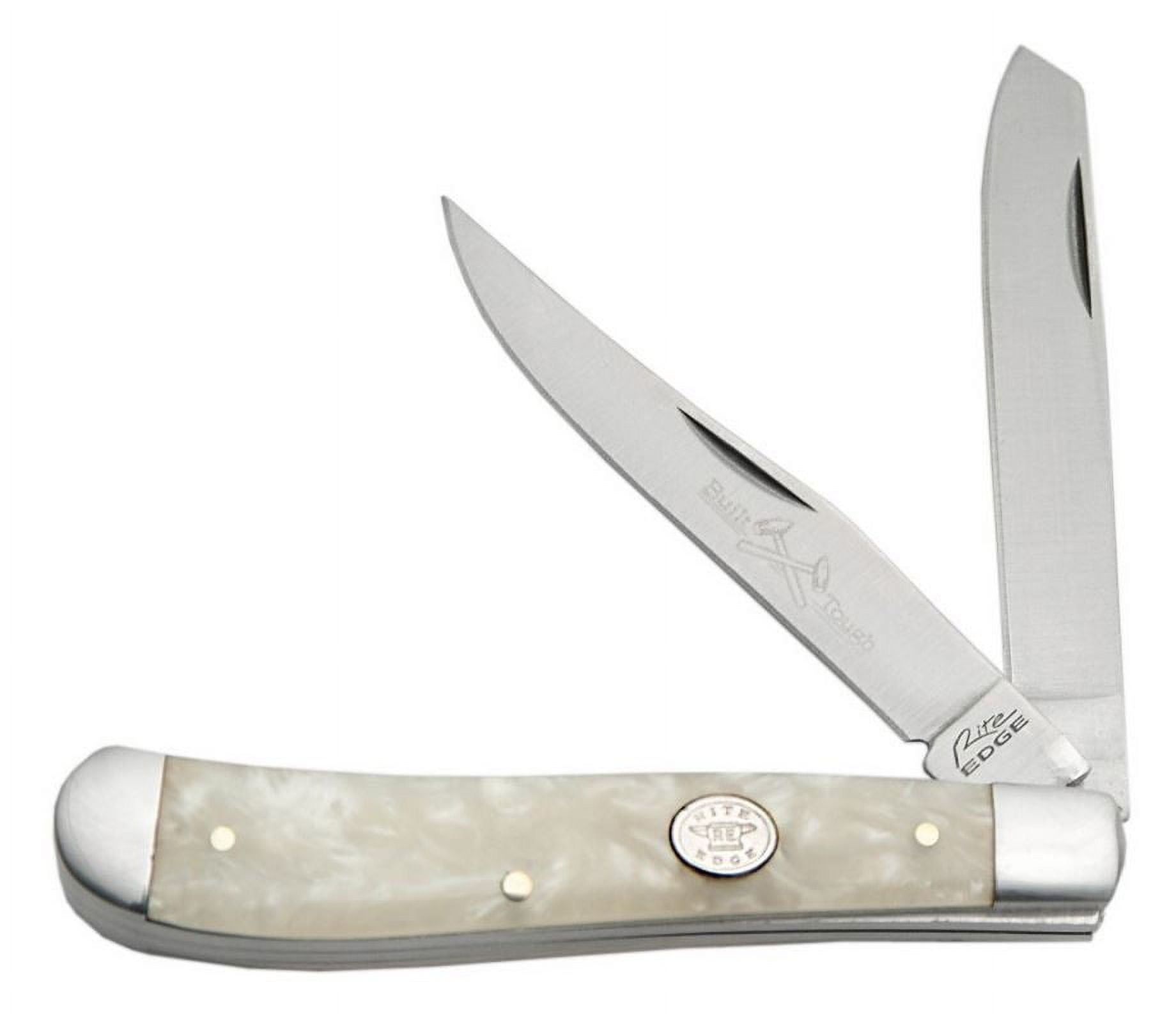 FOLDING POCKET KNIFE | Rite Edge 3.75" White Pearl Large Classic ...