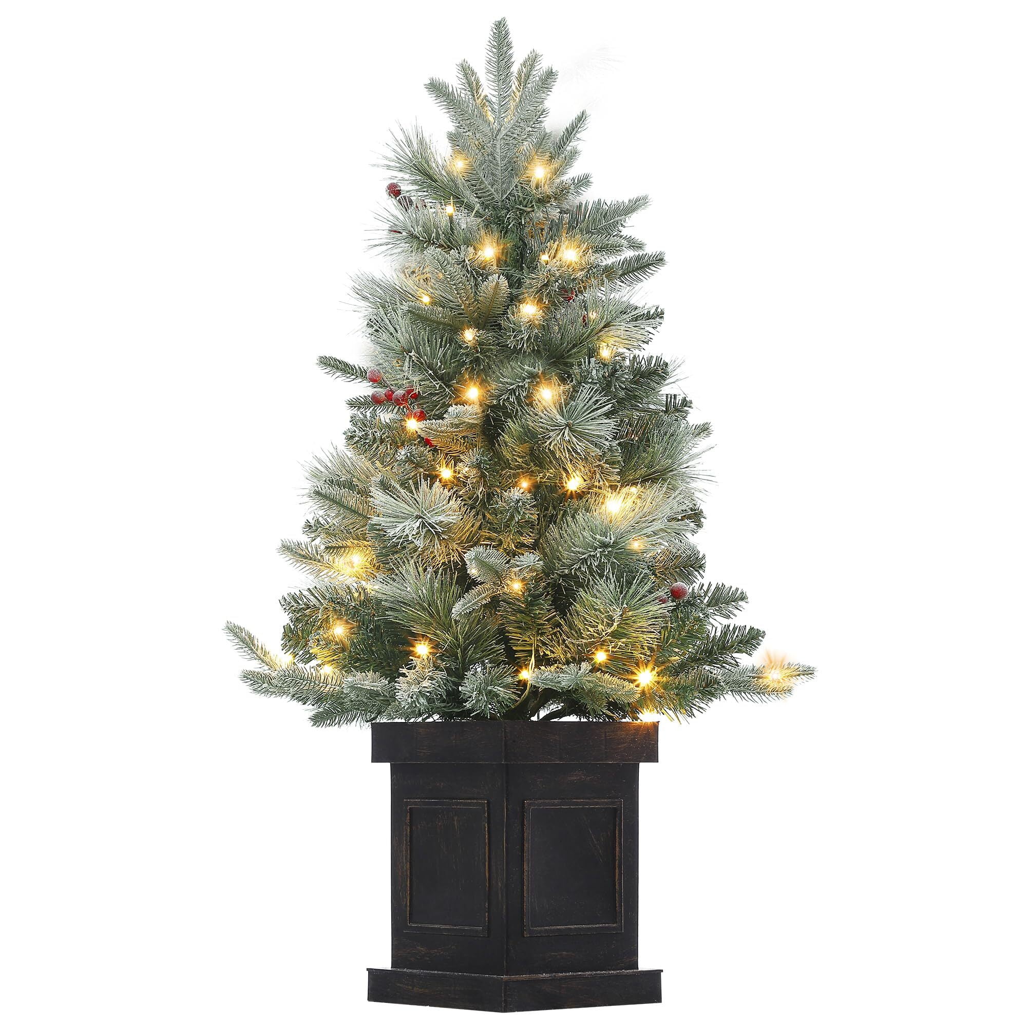 FOLDLIFE 3 FT Christmas Tree,Artificial Christmas Tree with Potted Base ...