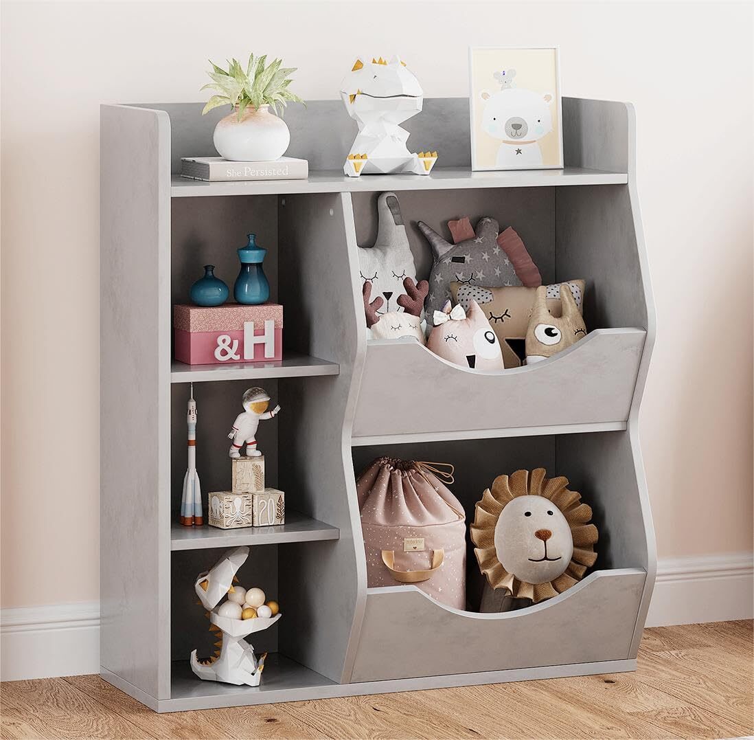 FOLDLIFE 5-Cubby Kids Bookshelf and Toy Storage Organizer，Multi-Shelf ...