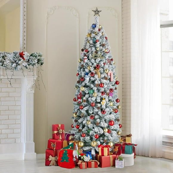 Flocked Christmas Trees - Walmart.com