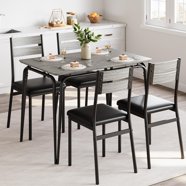 Ktaxon Dining Table Set for 4 Solid Wood Dinner Table with Padded ...