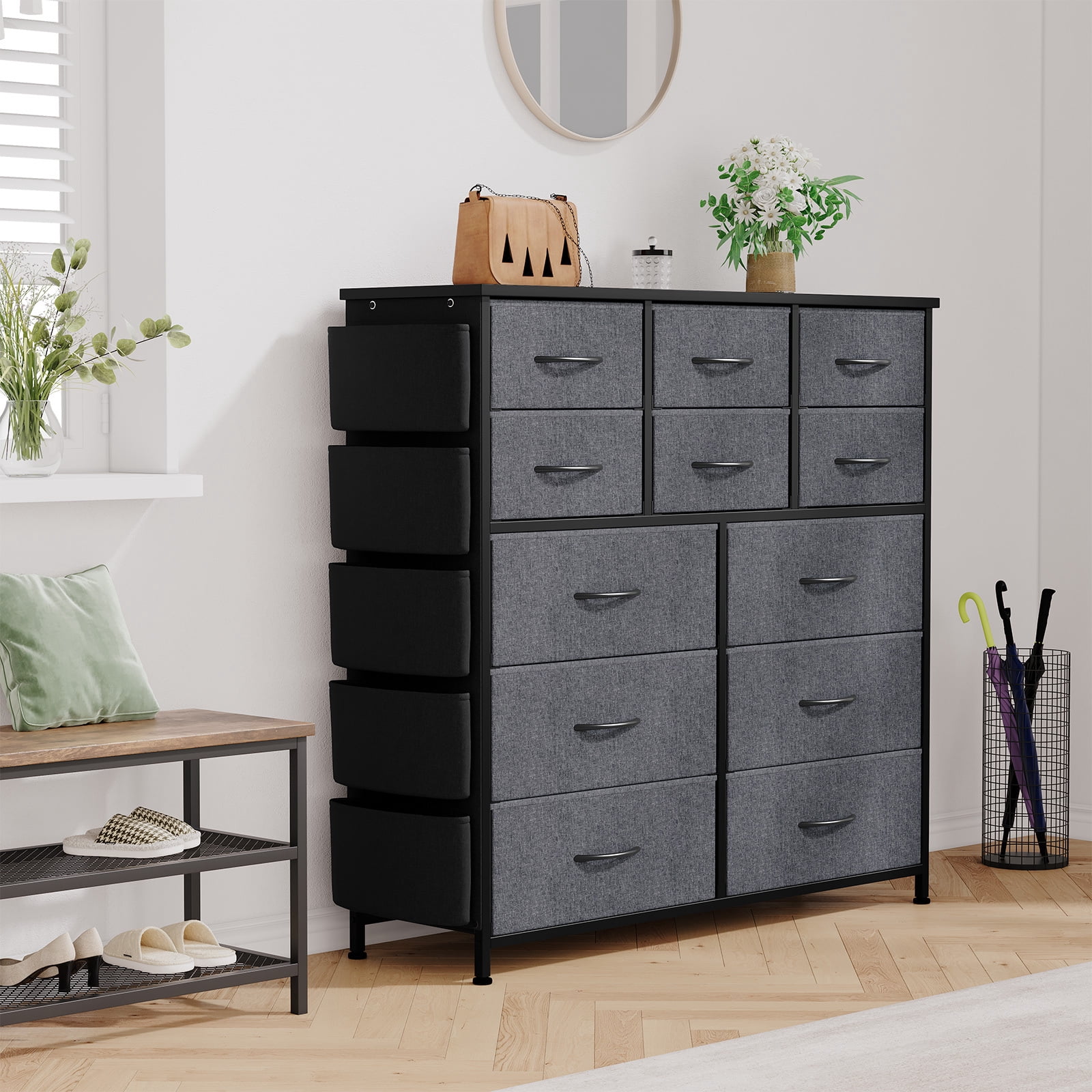 FOLDLIFE Fabric Dresser for Bedroom with 12 Drawers Dresser Bedroom ...