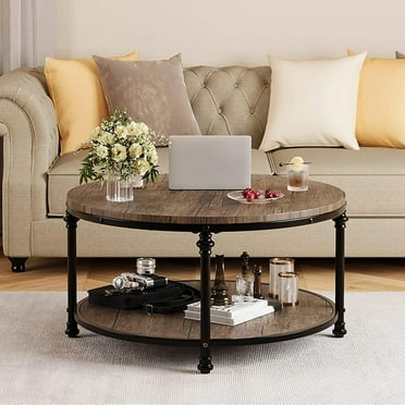 Pioneer Woman Helen Round Coffee Table, Heirloom Brown - Walmart.com