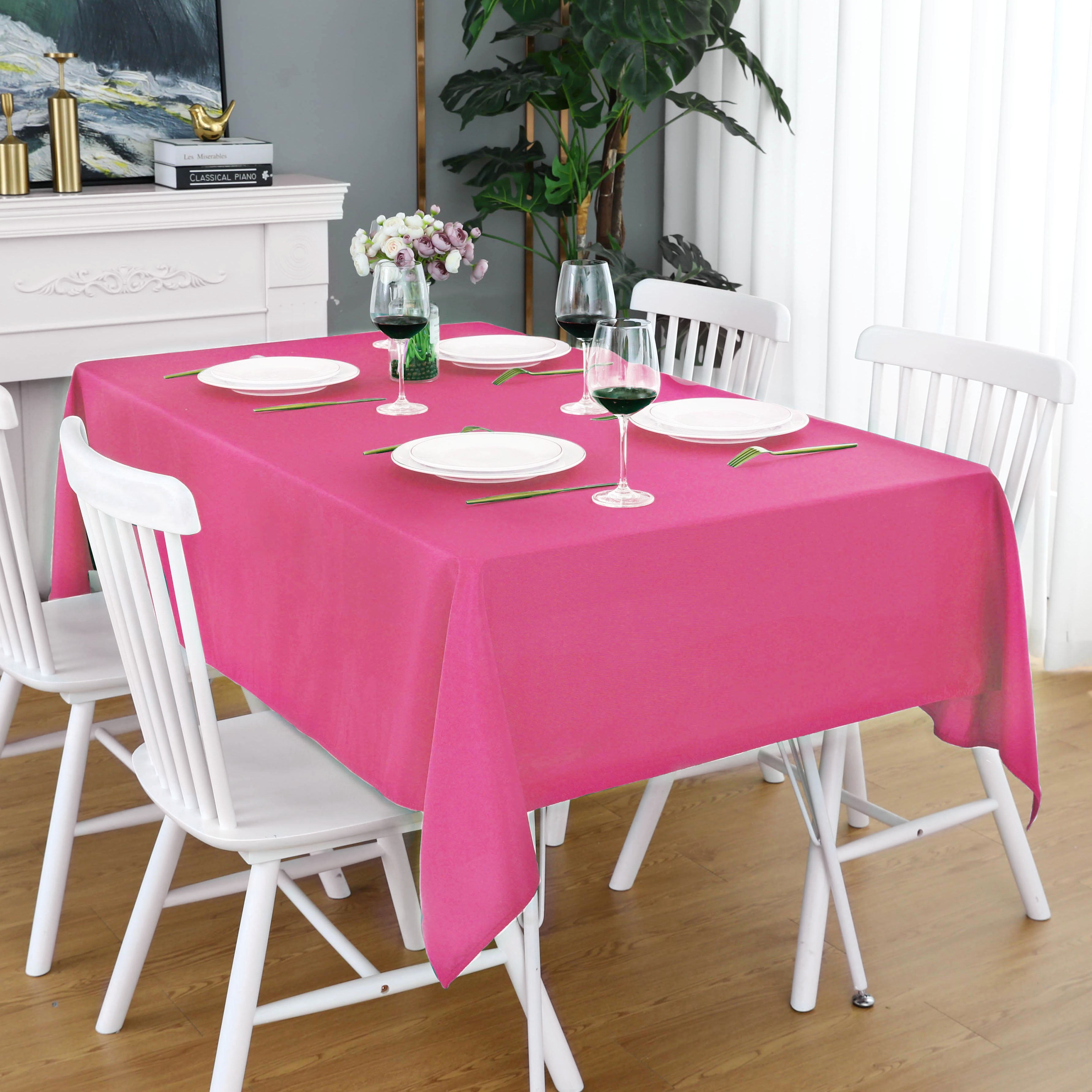 FOLINS&HOME Fuchsia Rectangle 60 x 120 Inch Tablecloth - Hot Pink ...