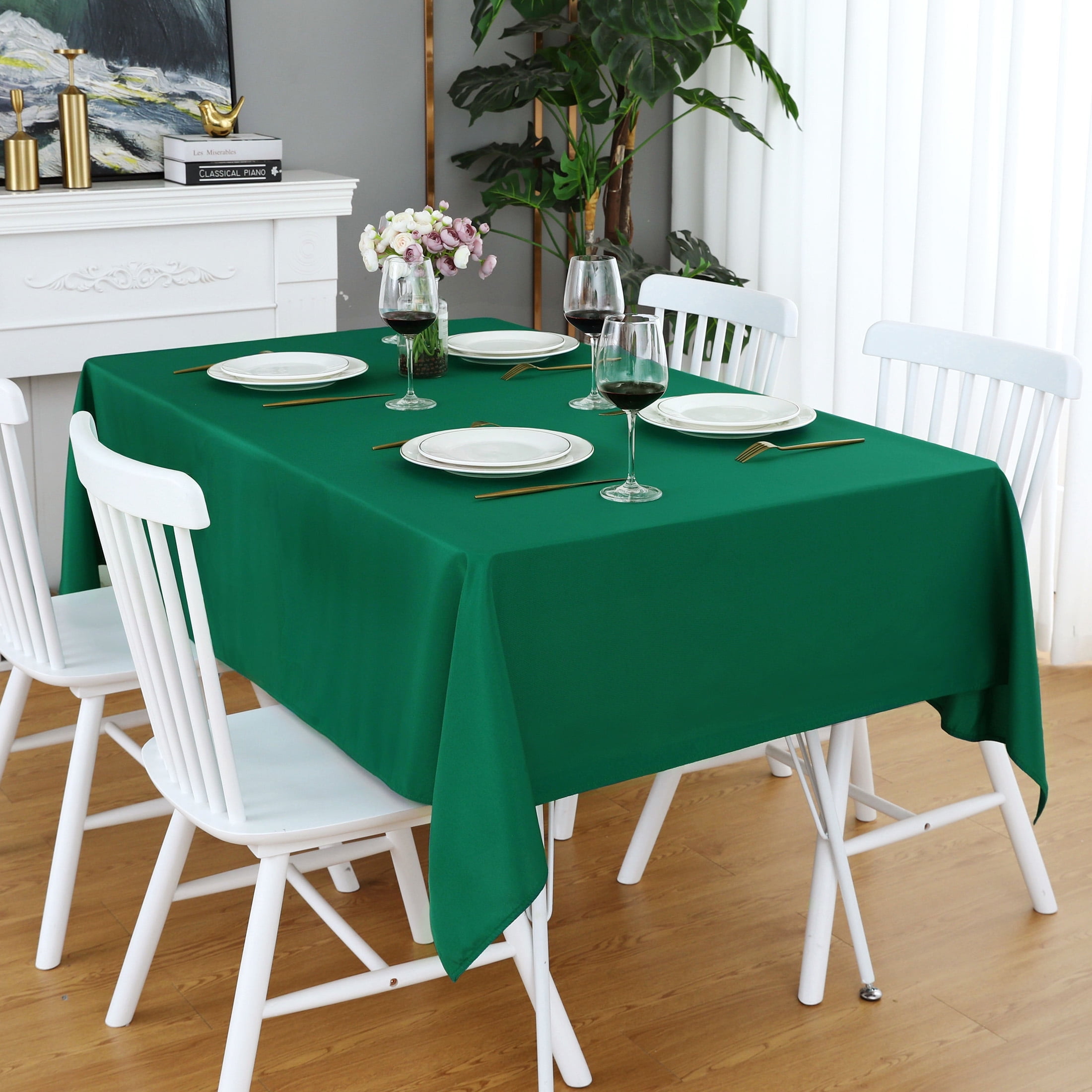 FOLINS&HOME Green Rectangle 60 x 60 inch Tablecloth - Waterproof ...