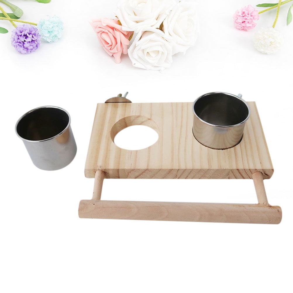 FOLOYORI 1 Set Bird Feeding Cups for Cage Use Stainless Steel with ...