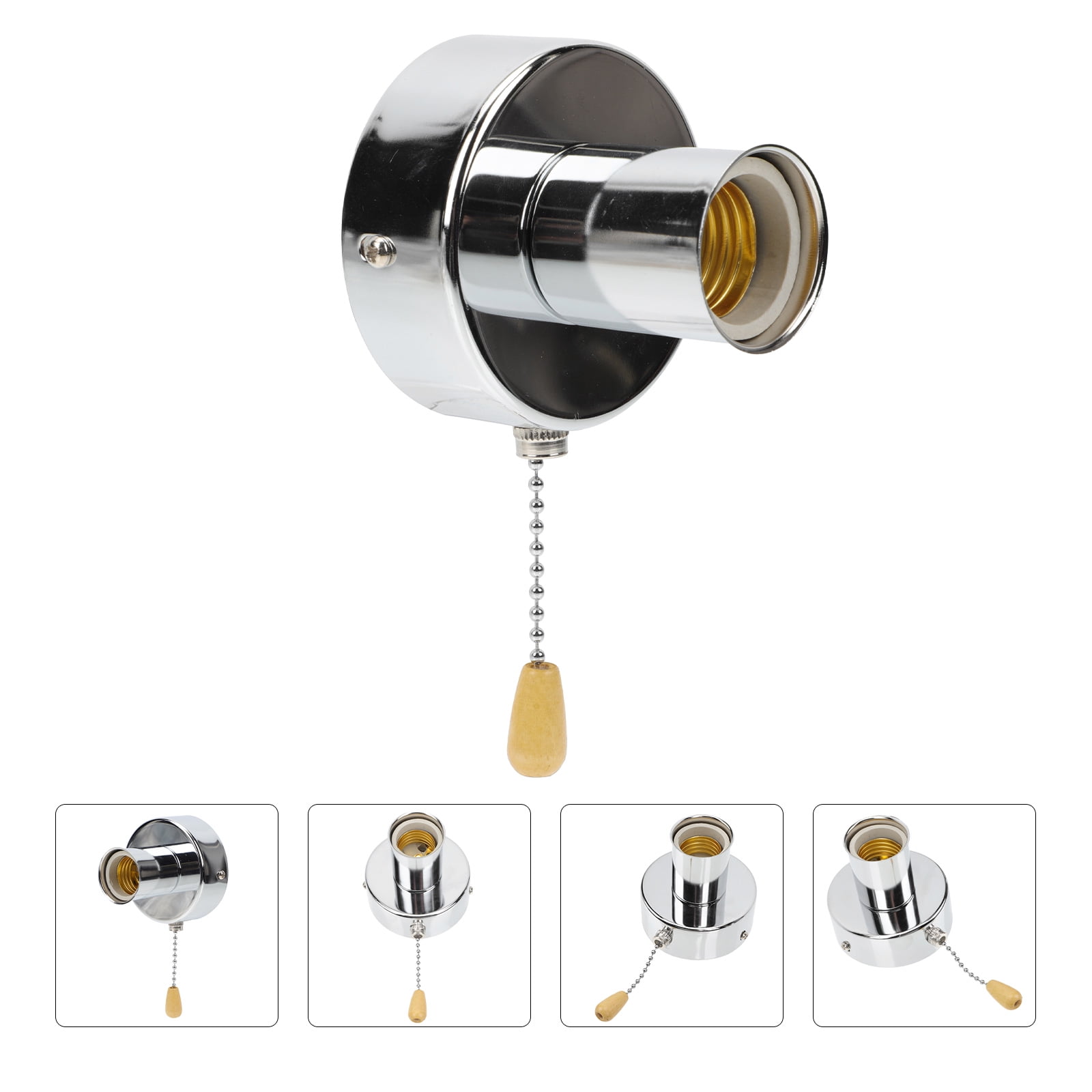 FOLOYORI 1 Set Pull Chain Lampholder Stainless Steel Wall Lamp ...