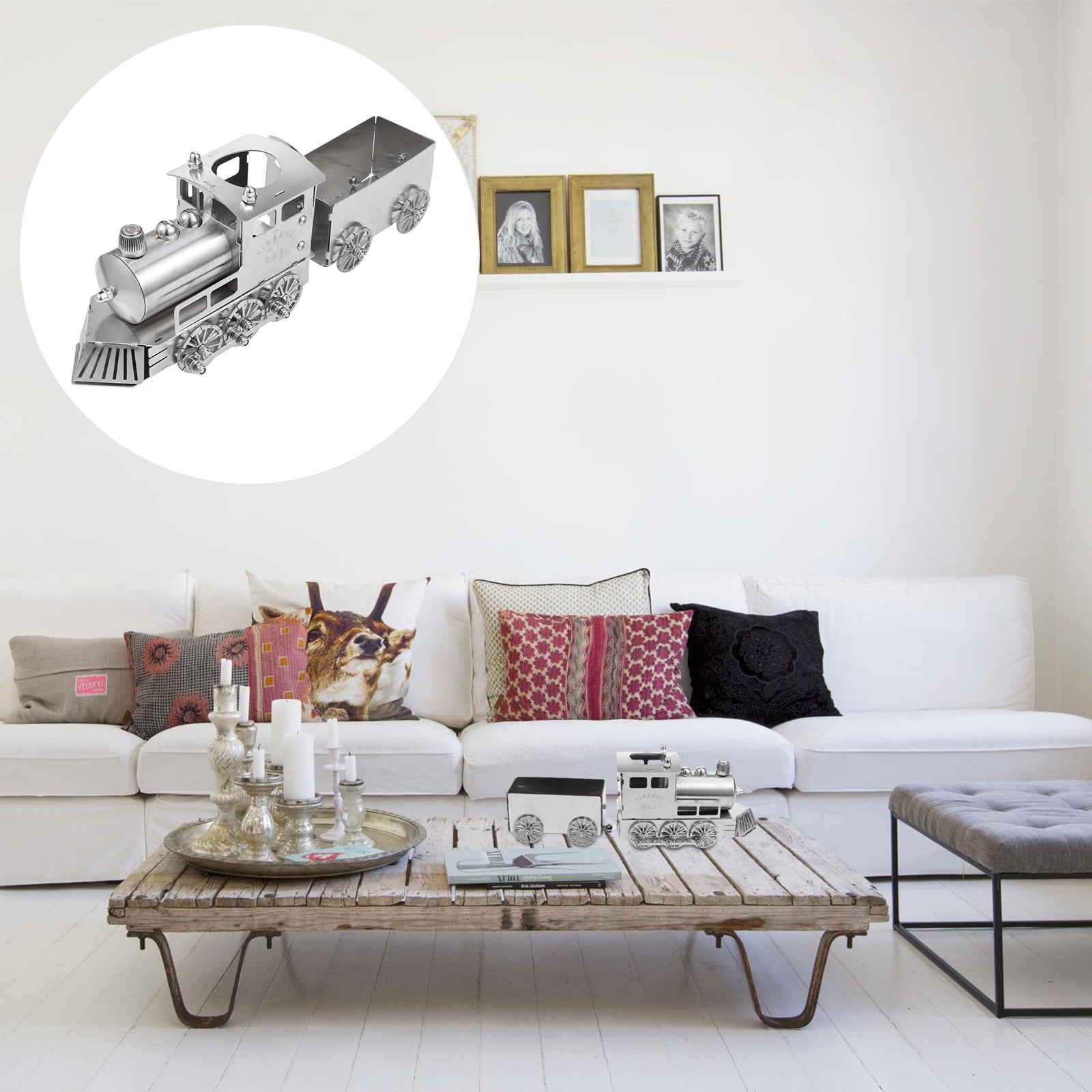 FOLOYORI 1 Set Steam Train Model Retro Style Luxury Design Stainless ...