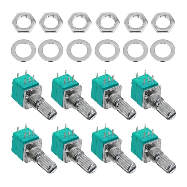 FOLOYORI 10Pcs Green Mini Appearance Potentiometer Single Turn Rotary ...