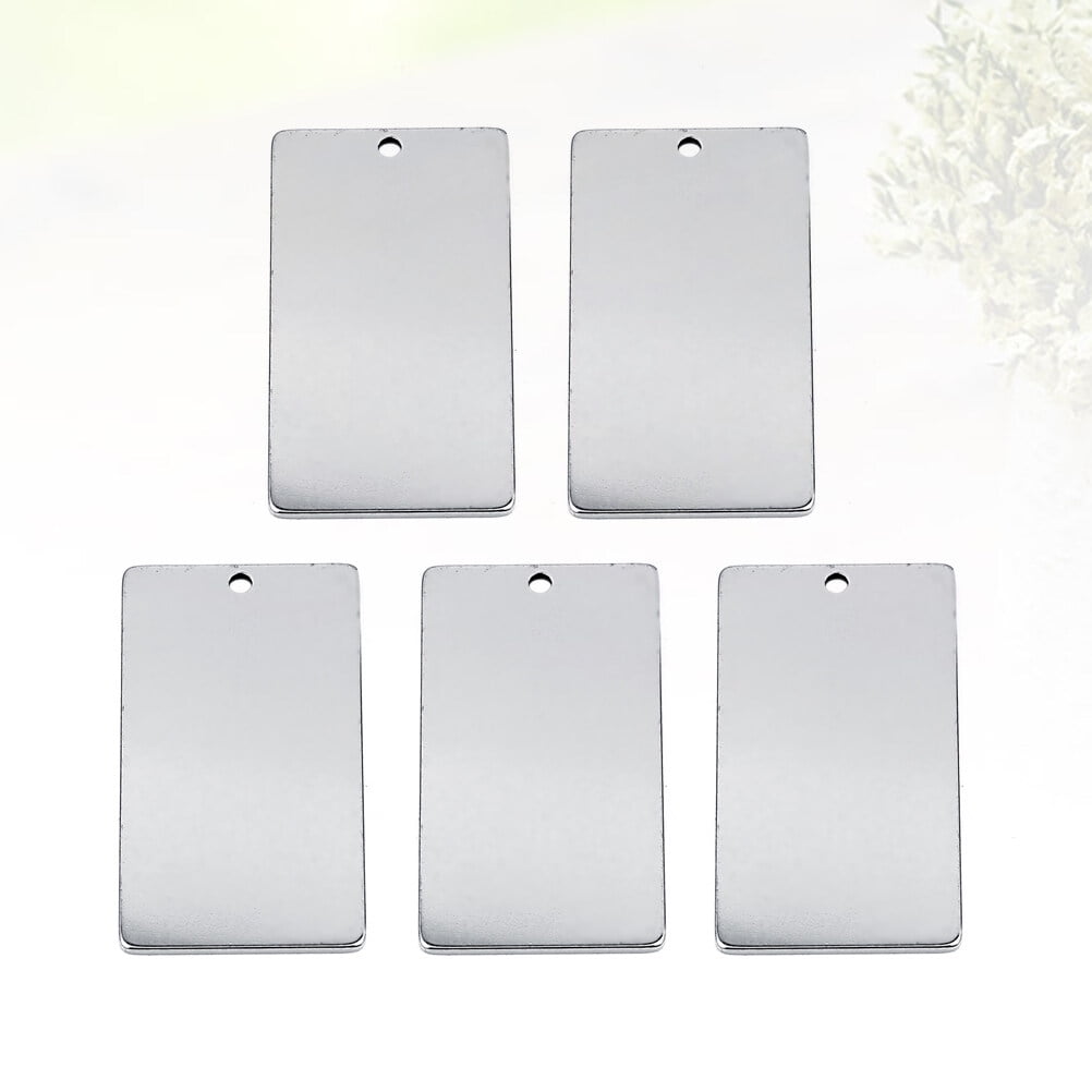 FOLOYORI 10Pcs Stainless Steel Rectangle Blank Tags for Diy Jewelry ...