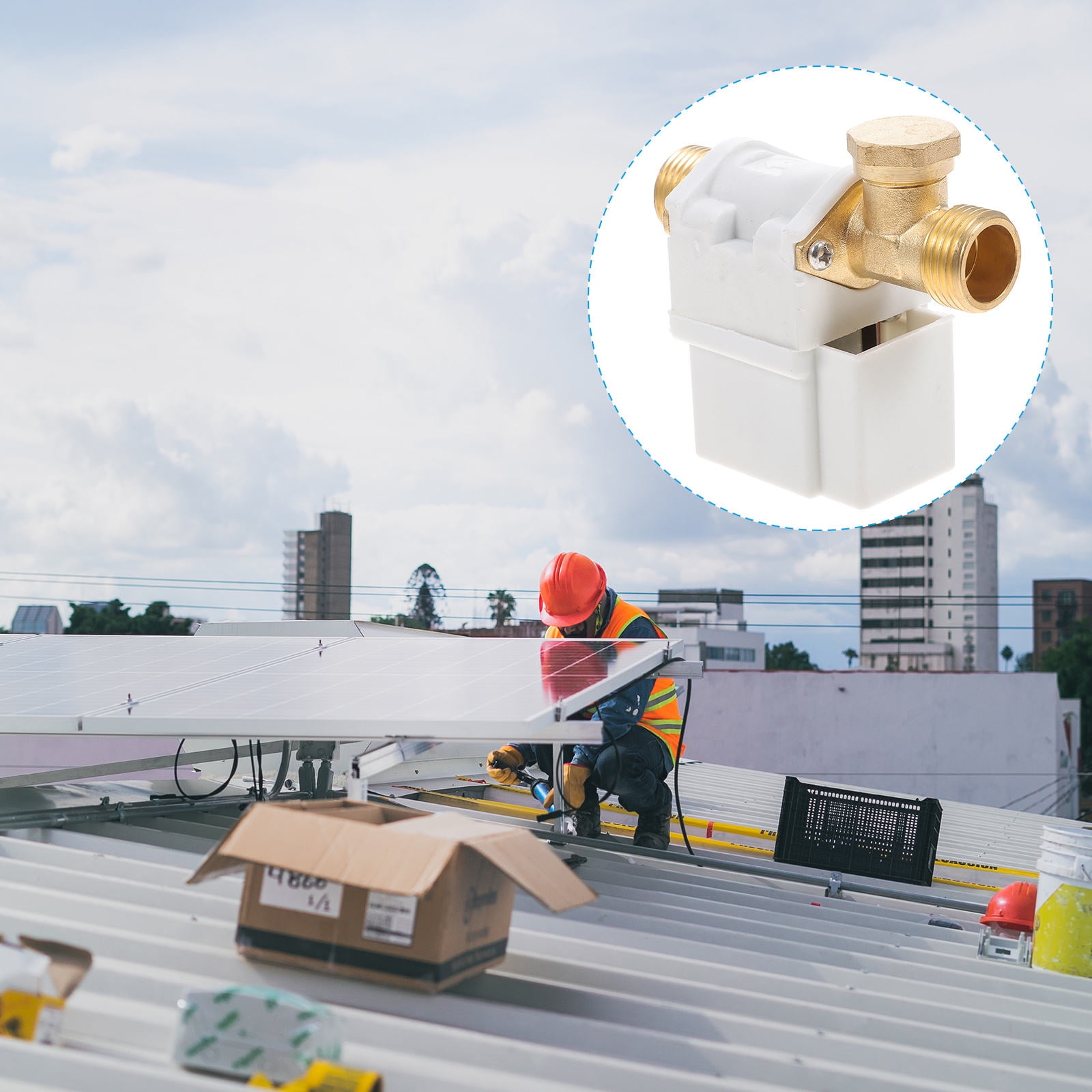 FOLOYORI Electric Air Solenoid Valve White Plastic 1Set 3.4X3.2X1.5In ...