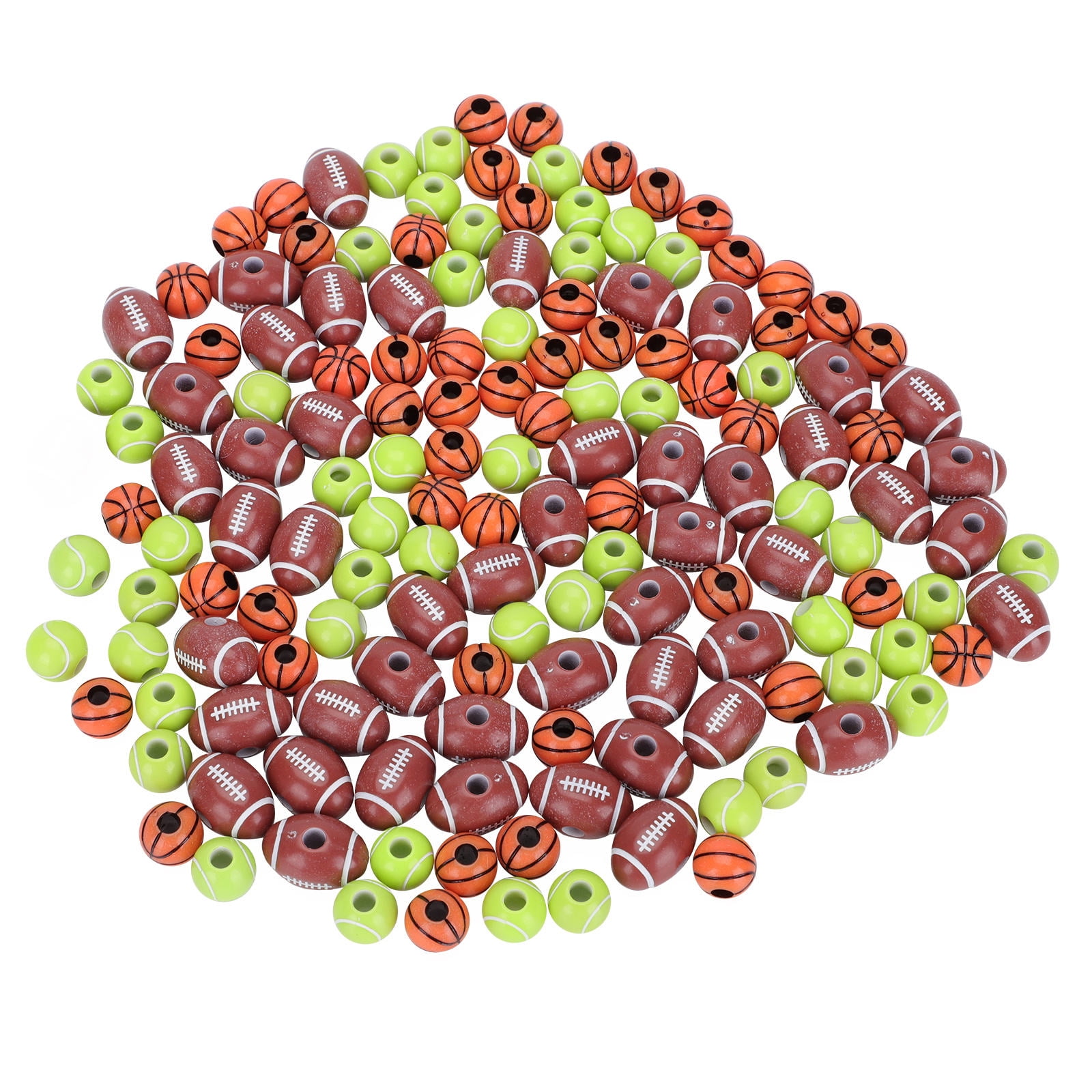 FOLOYORI 150Pcs Loose Beads Acrylic Multi-Colored Basketball Tennis ...