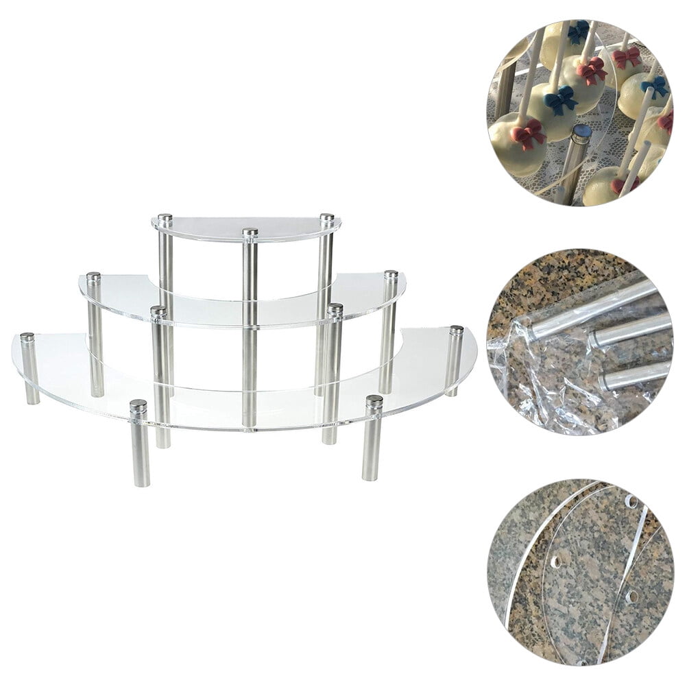 FOLOYORI 1Pack Countertop Cake Display Stand Acrylic Metal Three-tier ...