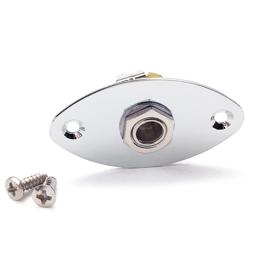 FOLOYORI 1Pack Electric Guitar Part Silver Chrome Elliptical Socket ...