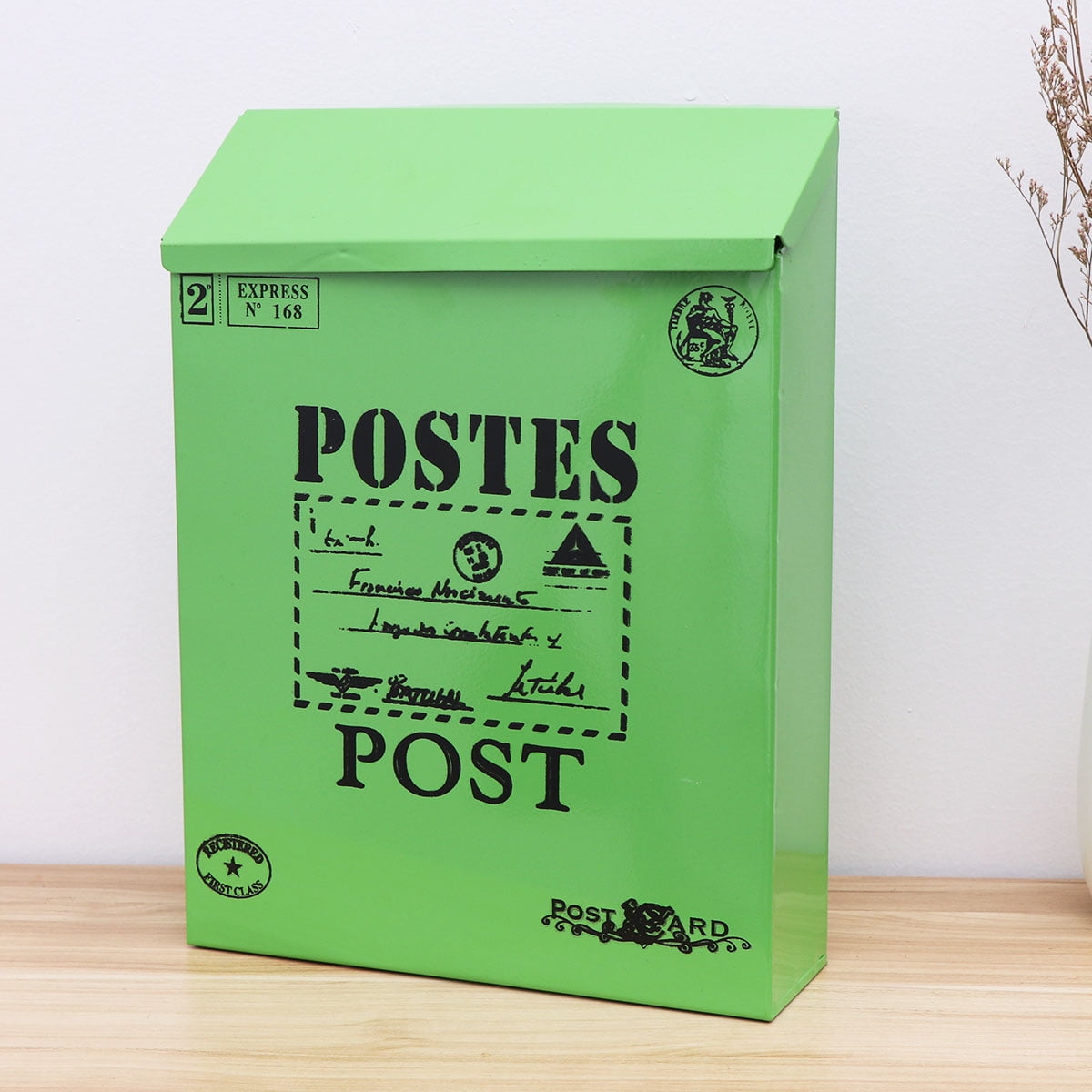 FOLOYORI 1Pack Green Rectangular Lockable Mailbox Wall Mounted 11.8x8 ...