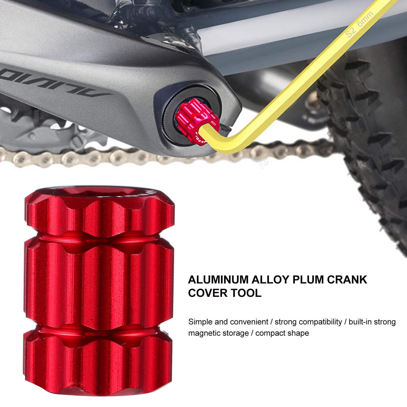 FOLOYORI 1Pack Red Compact Bike Crank Cover Removal Tool for Cyclists ...