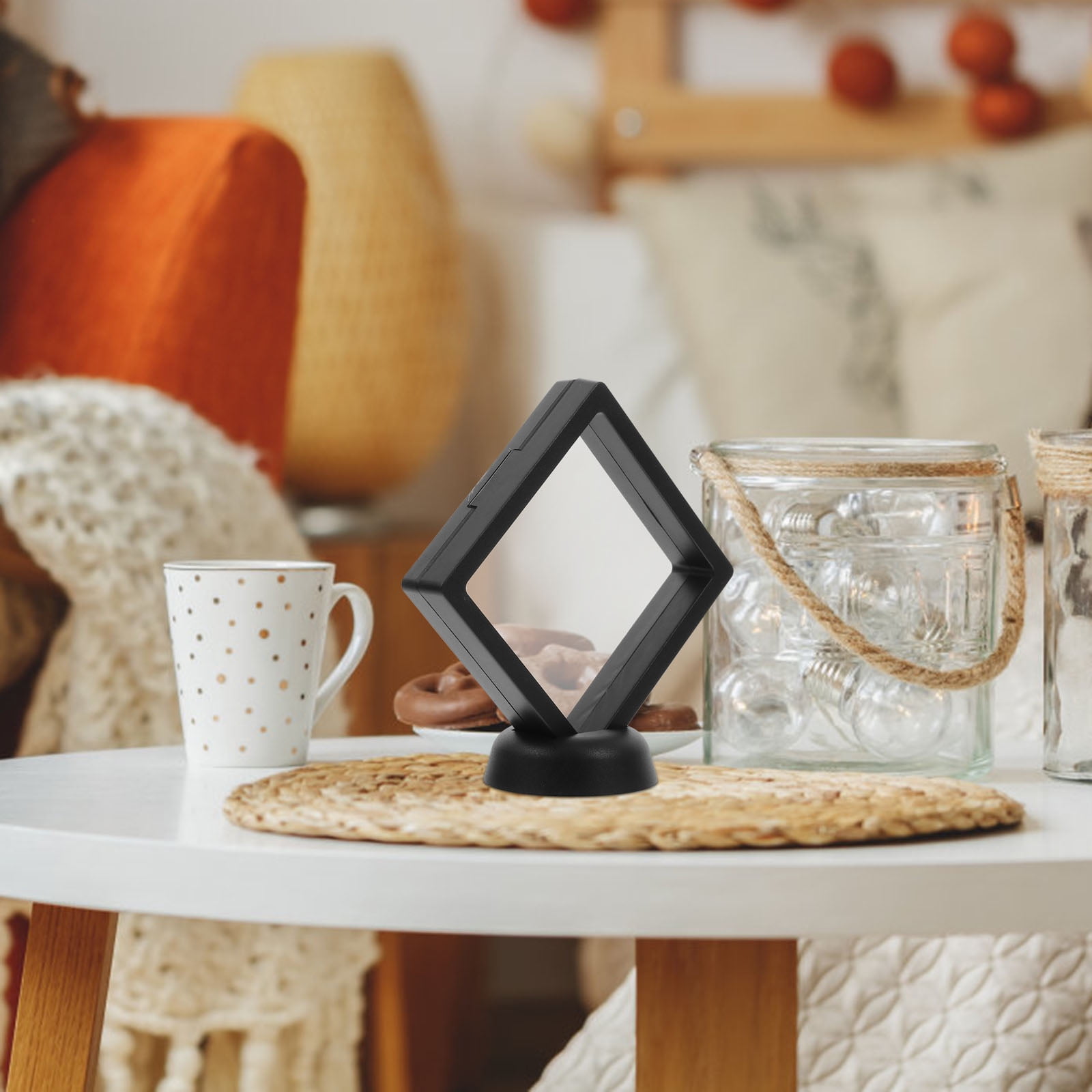 FOLOYORI 1Set 3D Floating Frame Shadow Box Display Case Square Black ...