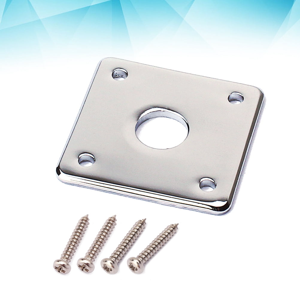 FOLOYORI 1Set Input Jack Plate for Electric Guitar Part Silver Iron ...