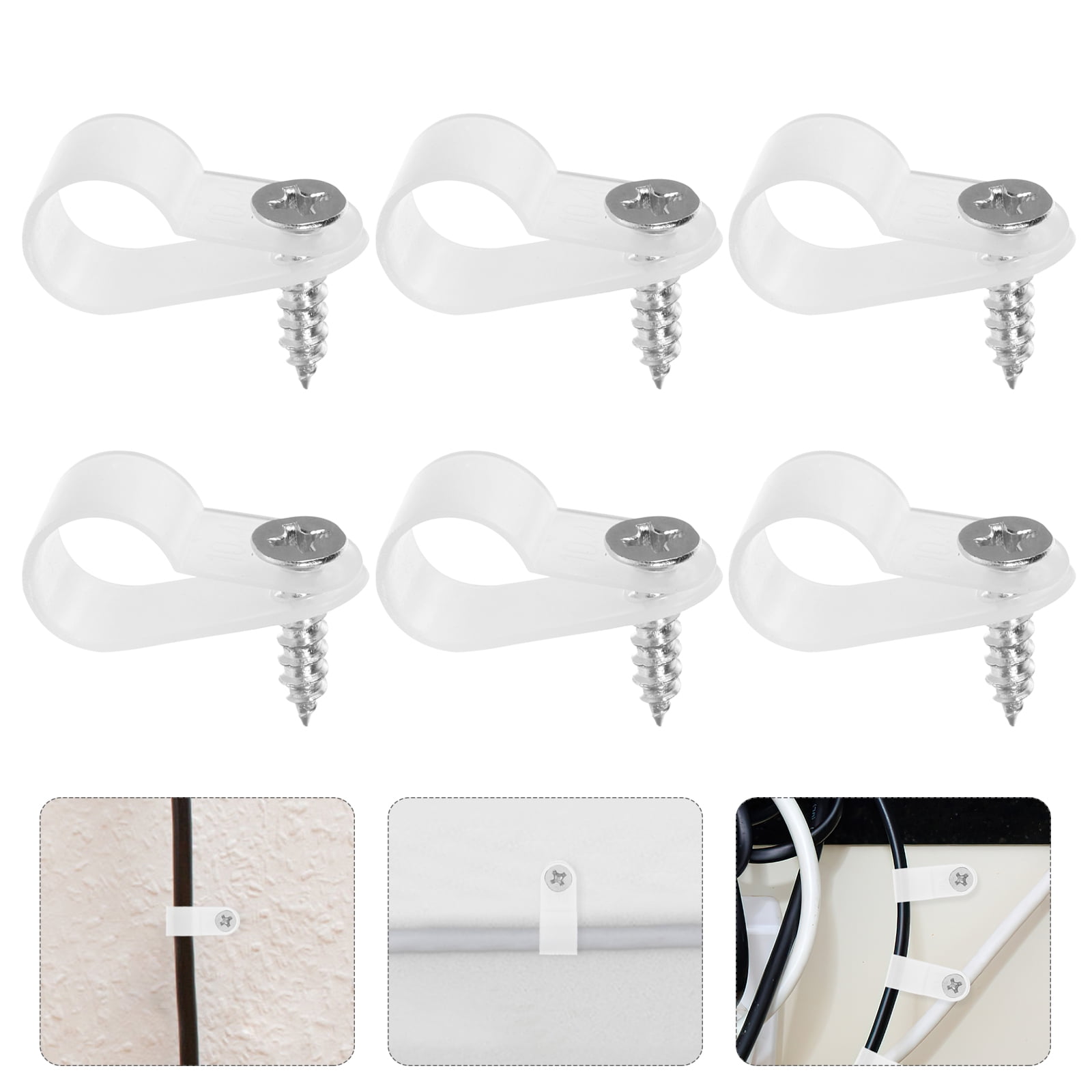 FOLOYORI 200Pcs White Cable Clips with Screws for Electrical Wires and ...