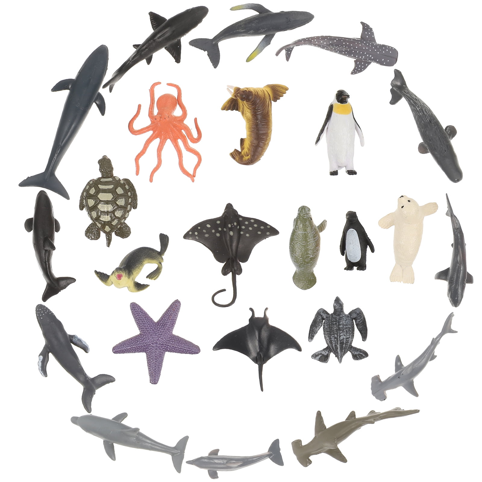 FOLOYORI 24Pcs Marine Animal Models Assorted Color Realistic Simulation ...