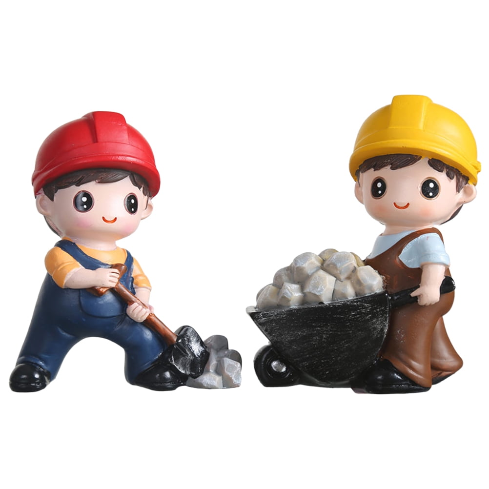 FOLOYORI 2Pcs Mini Cake Toppers Resin Ornaments Realistic Design for ...