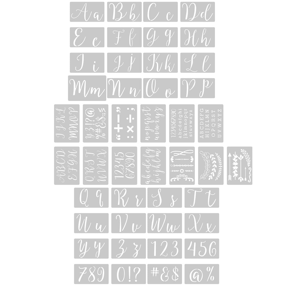 FOLOYORI 45Pcs Lettering Stencils Templates for Painting Valentine's ...