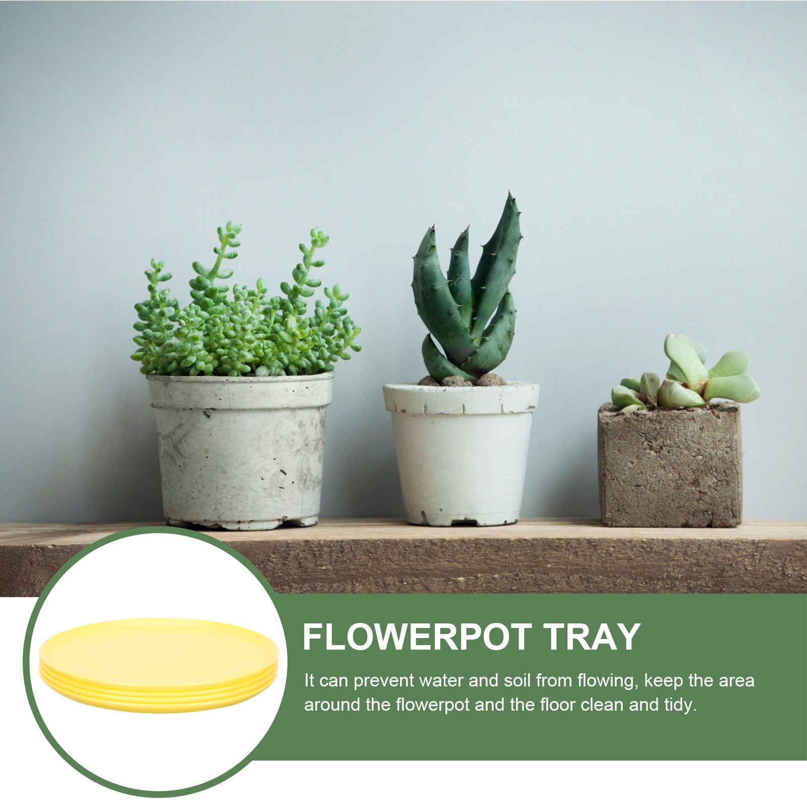 FOLOYORI 4Pcs Gardening Trays in Yellow for Water Collection and Soil ...