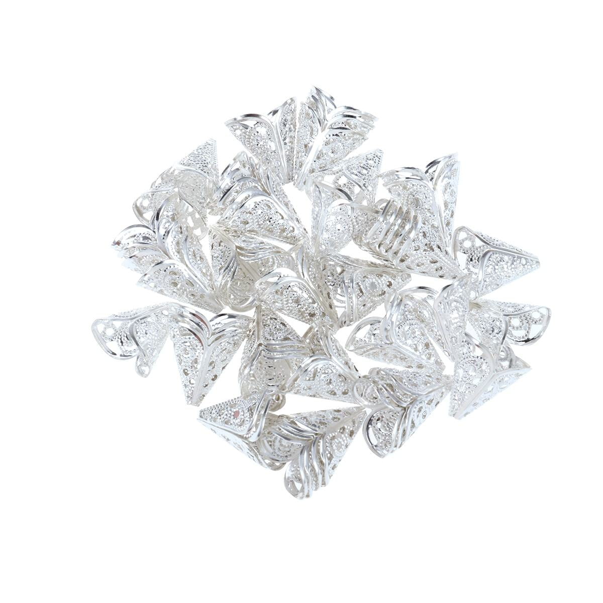 FOLOYORI 50 Pcs Luxury Beads Cap for DIY Jewelry Making with Filigree ...