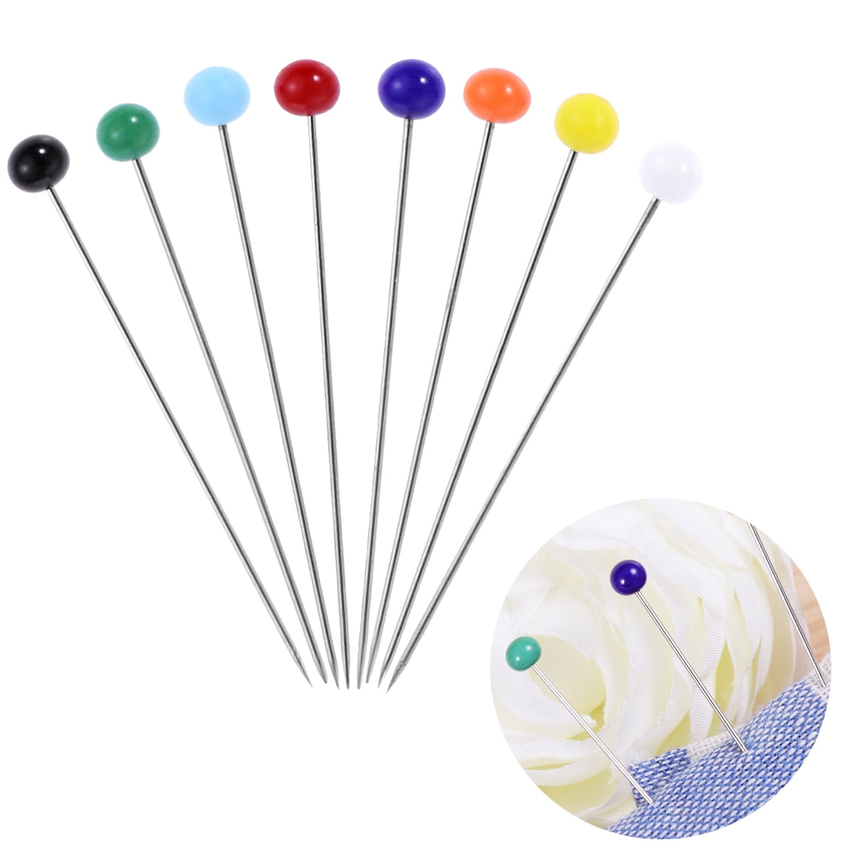 FOLOYORI 500Pcs Glass Head Pin Fixing Sewing Pin Assorted Color for ...