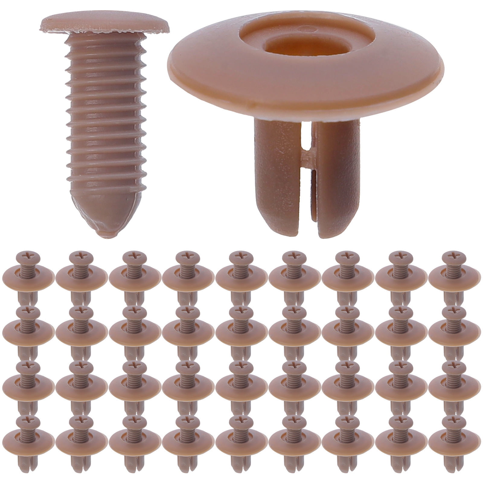 FOLOYORI 50Pcs Beige Plastic for Bumper Retainer Automotive Rivet ...