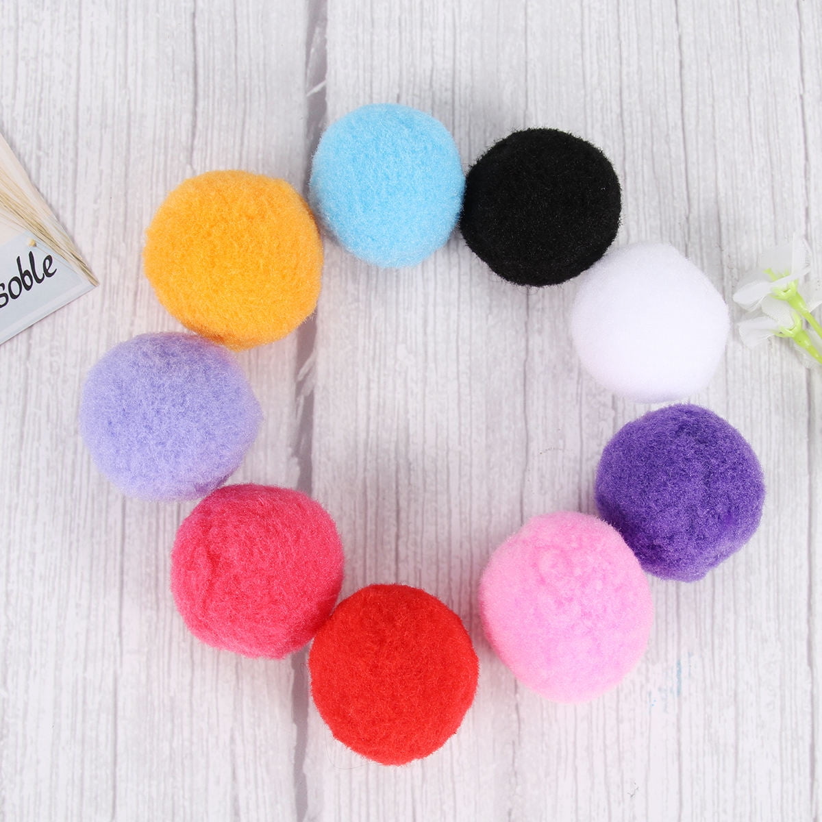 FOLOYORI 50Pcs Fluffy Balls Assorted Color for Kids and Handmade 1.6in ...