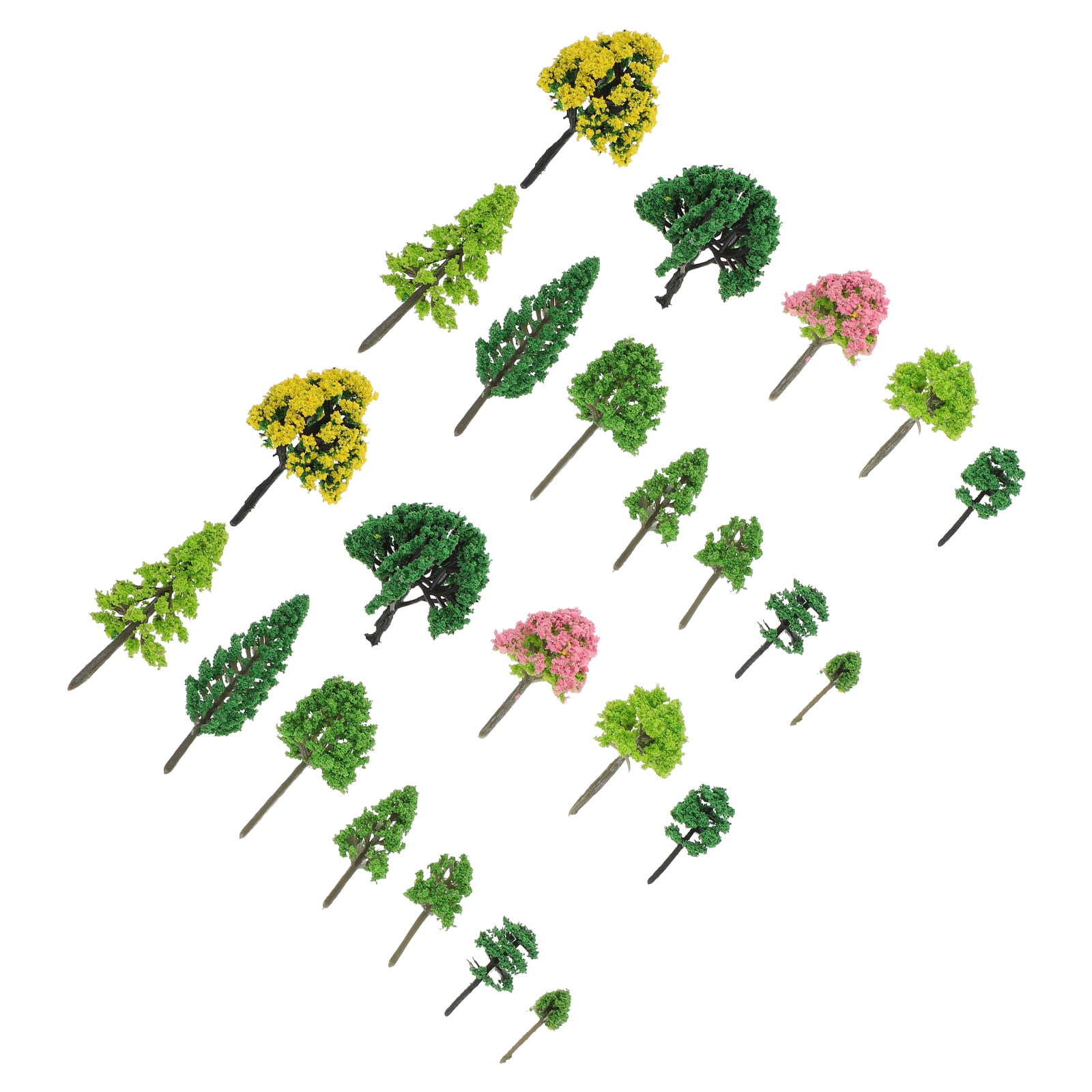 FOLOYORI 55Pcs Mini Tree Models Plastic Decorative Faux Trees for ...