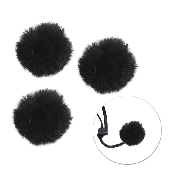 FOLOYORI 5Pcs Microphone Covers Black Furry for Lavalier Mics in Harsh ...