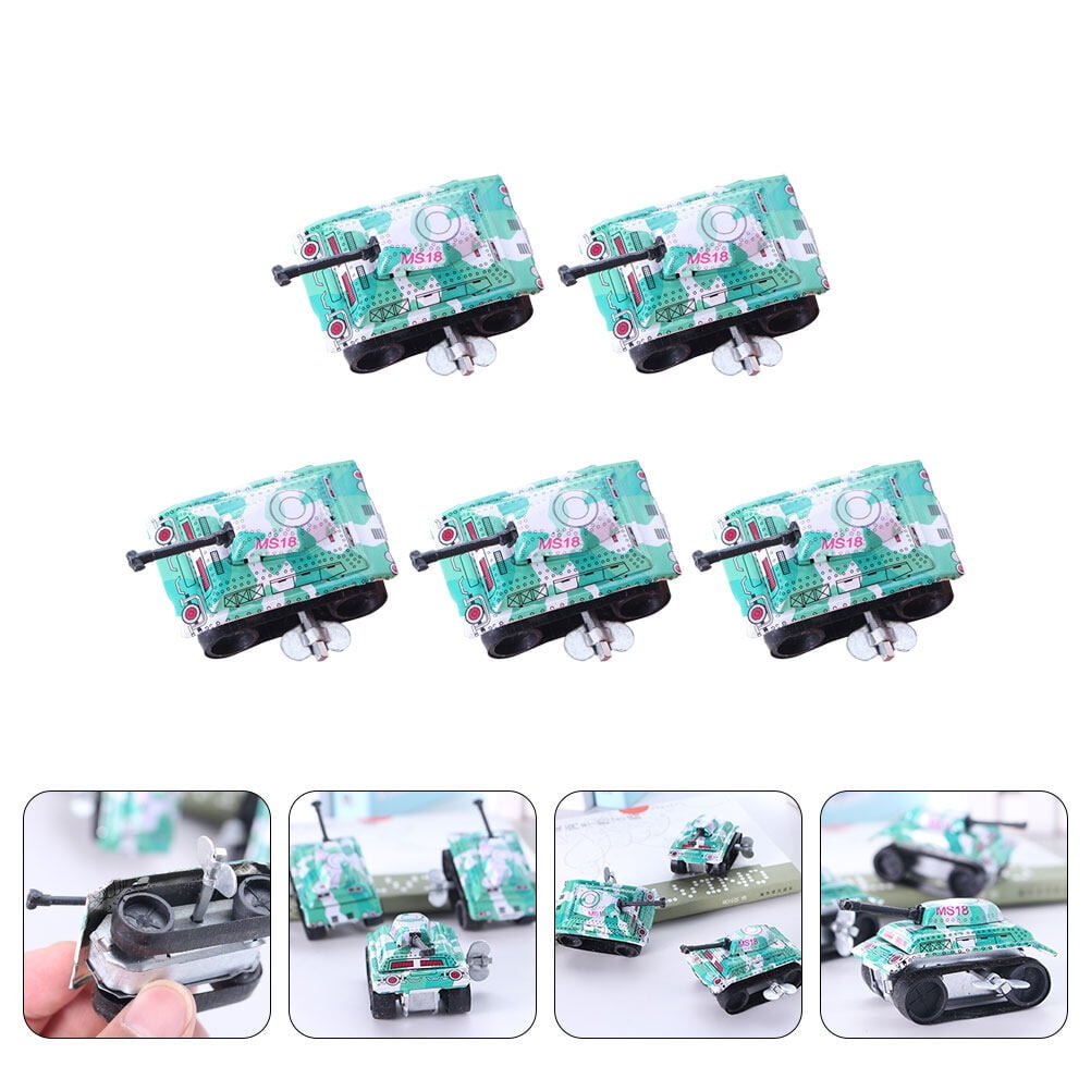 FOLOYORI 5Pcs Sky-Blue Iron Small Tank Toys for Children Desktop ...